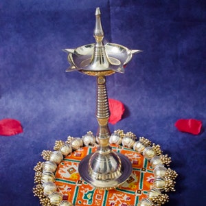 Kerala Deepam Lamp Stand - Set of 2 (10 Inch) - Traditional Oil Lamp ...