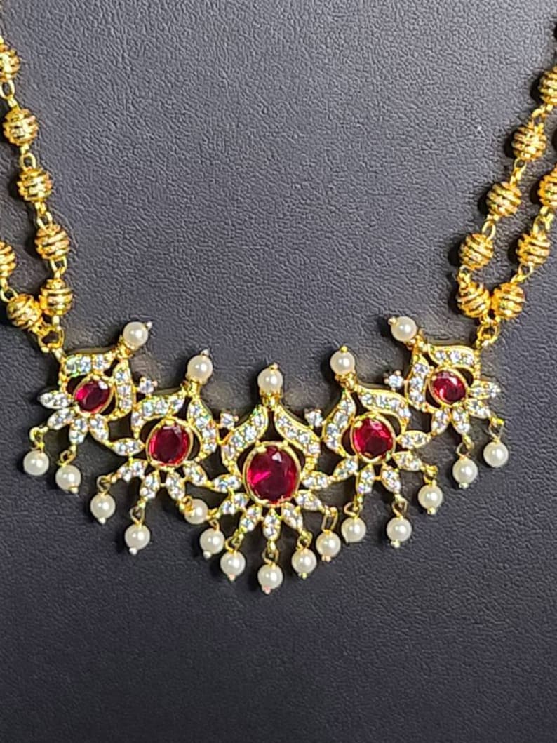 Elegant Maharashtrian Pearl and Bormal Necklace Tanmani Combo - Etsy
