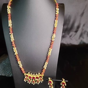 Elegant Maharashtrian Pearl and Bormal Necklace Tanmani Combo - Etsy