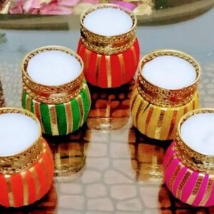 Set of 4 Diwali Damru / Matki Tea Light Candle Holders (random Colors ...