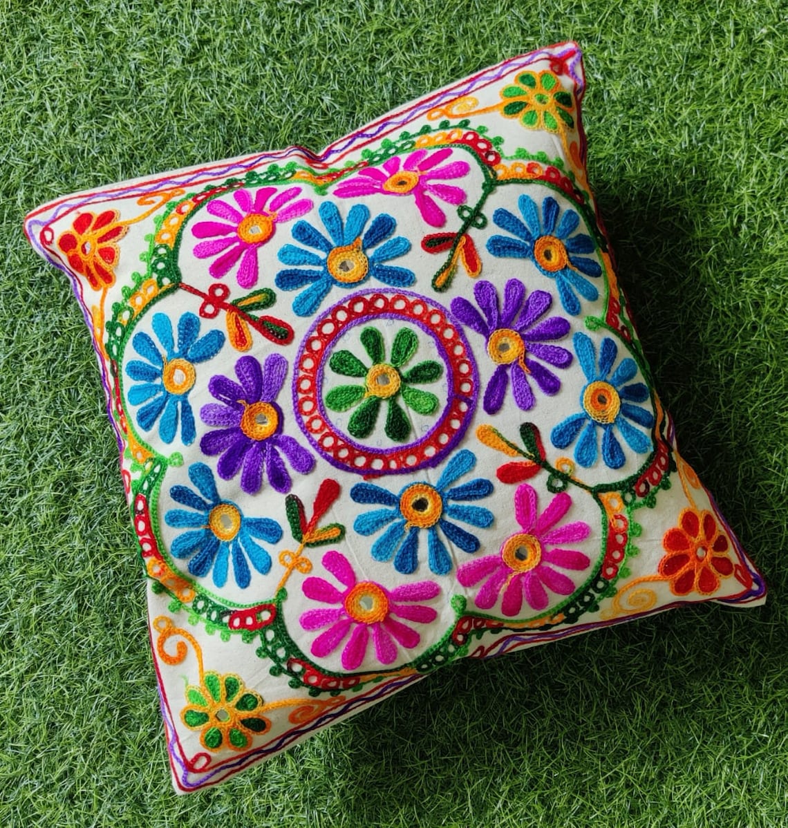 Set of 5 - 16x16 Embroidery Machine Work Cushion Cover / Sofa Cushion ...