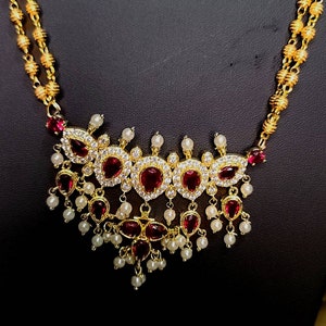 Elegant Maharashtrian Pearl and Bormal Necklace Tanmani Combo - Etsy