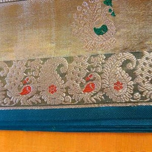 Pure Double Color Peshwai Silk Saree With Peacock Border and Pallu - Etsy