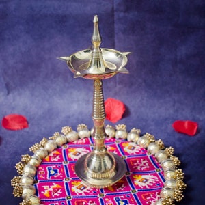 Kerala Deepam Lamp Stand - Set of 2 (10 Inch) - Traditional Oil Lamp ...