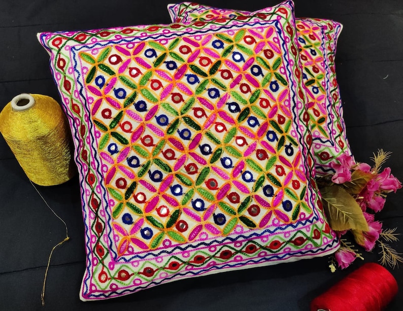 Set of 5 - 16x16 Embroidery Machine Work Cushion Cover / Sofa Cushion ...