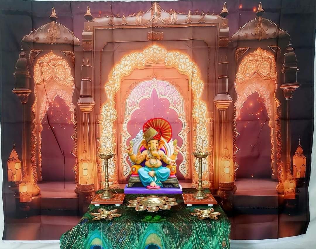 Backdrop for Puja / Wedding / House Warming Decoration/ Ganpati Puja - Etsy