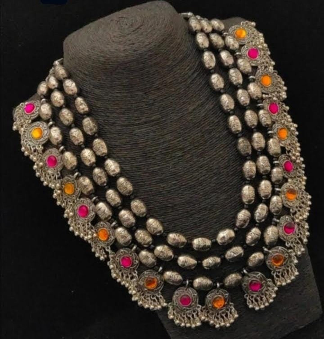 Timeless Elegance: Handmade Oxidized Indian Ethnic Silver Bormala - Etsy