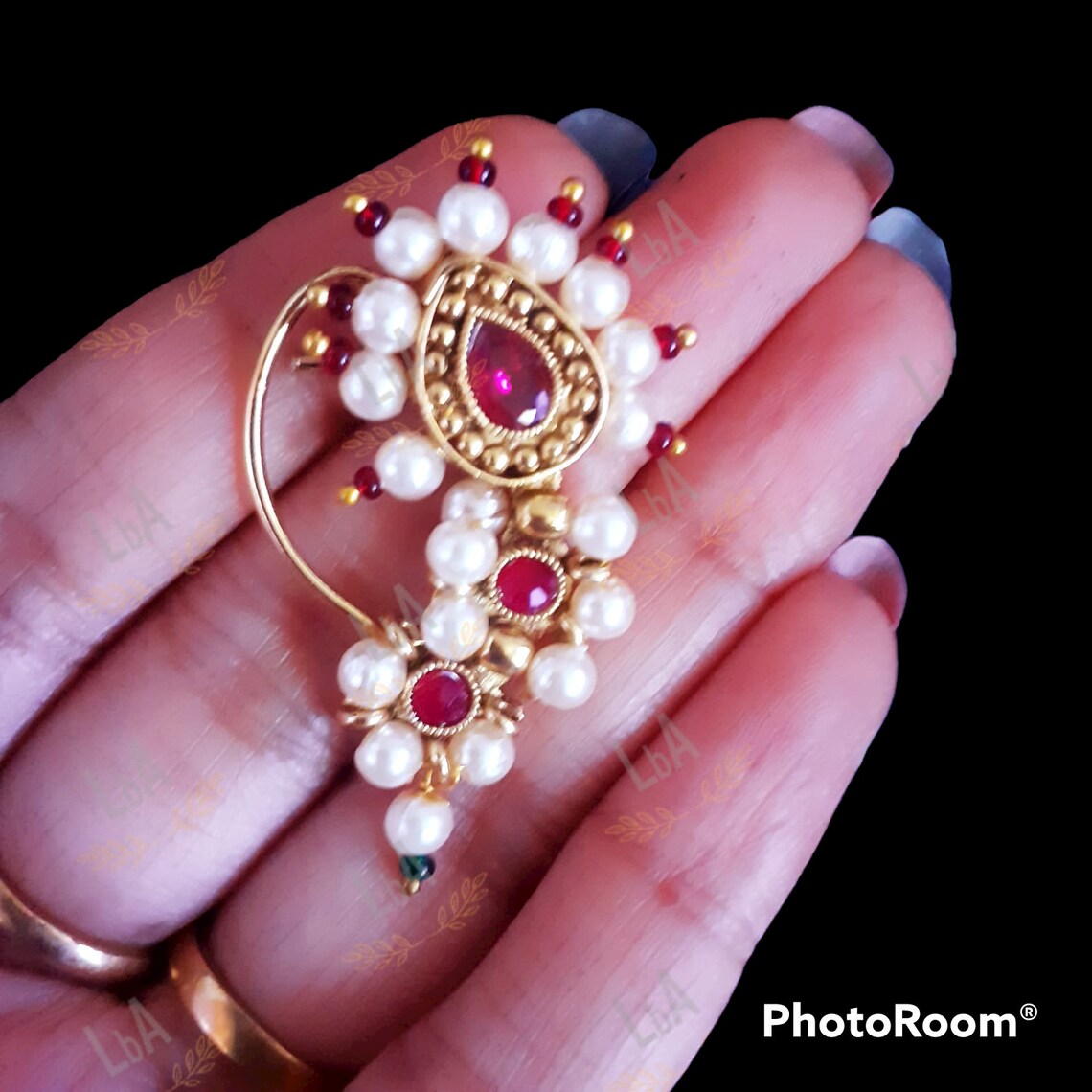 Pressed Nath/ Nose Ring /marathi Nose Ring /NON Piercing - Etsy
