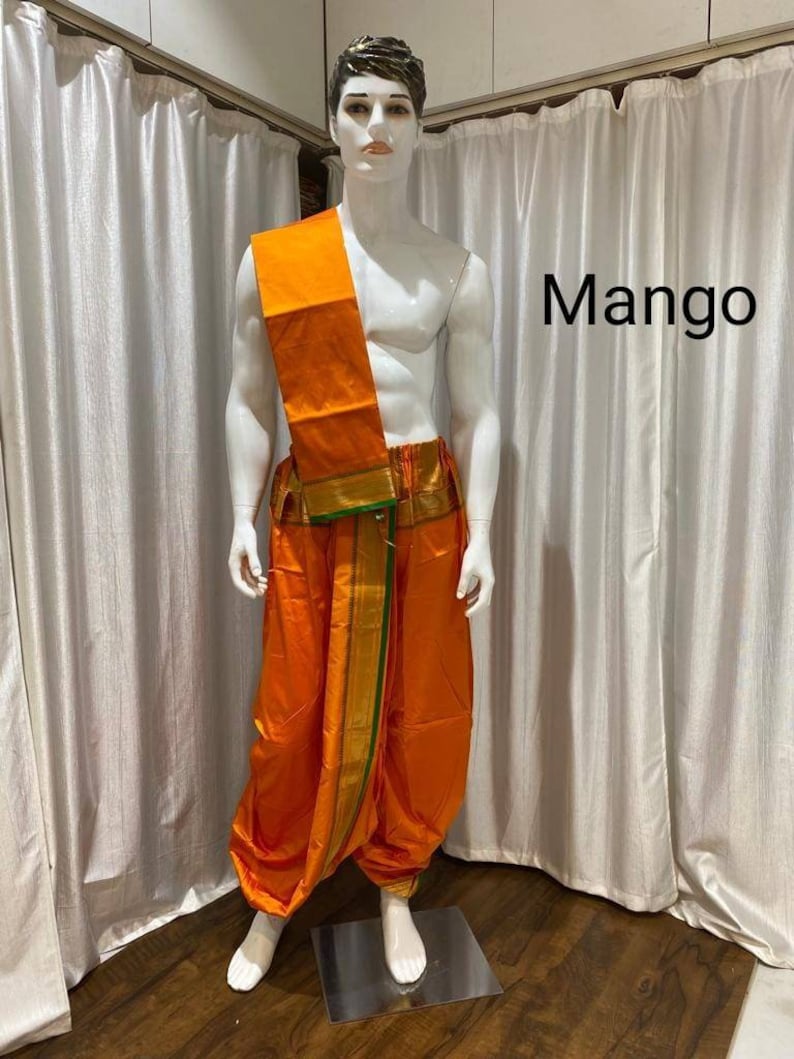 Ready-made / Stitched Dhoti/lungi and Angavastram Set With - Etsy