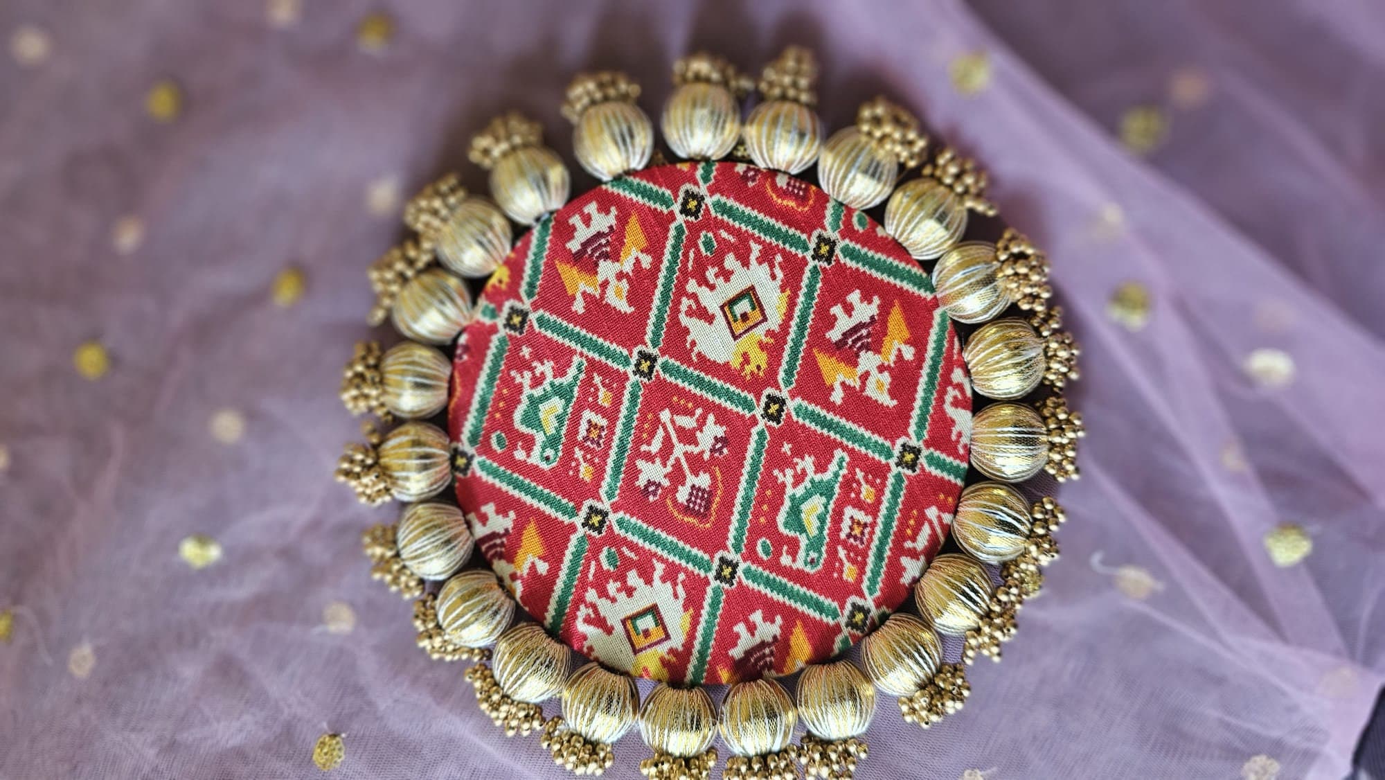 Floral Reversible Patola Platters/ Centerpiece Mat-floor Rangoli ...