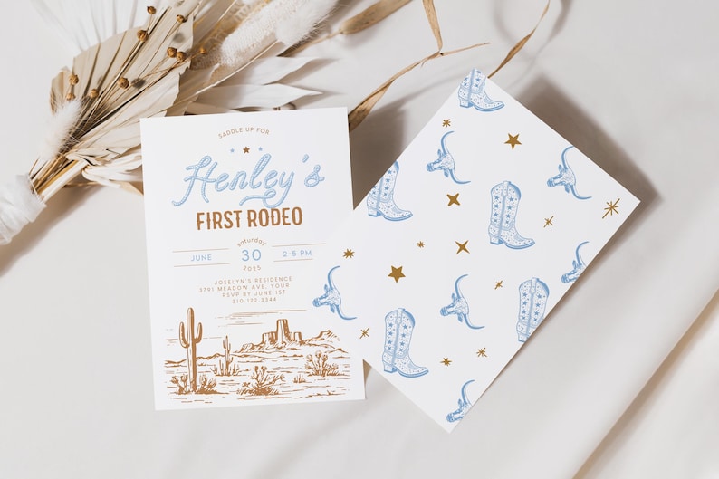 Editable First Rodeo Milestone Sign: Cowboy 1st Birthday (digital ...