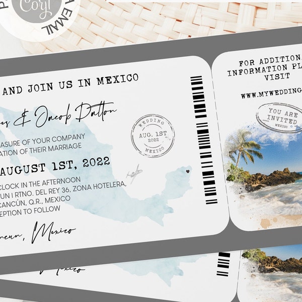 Destination Wedding Invitation Mexico - Etsy