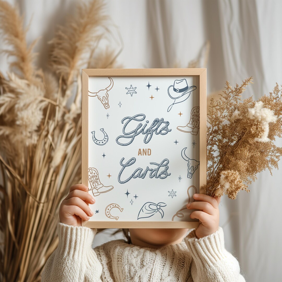 Editable Rodeo Birthday Party Sign: Western Gifts & Cards (digital ...