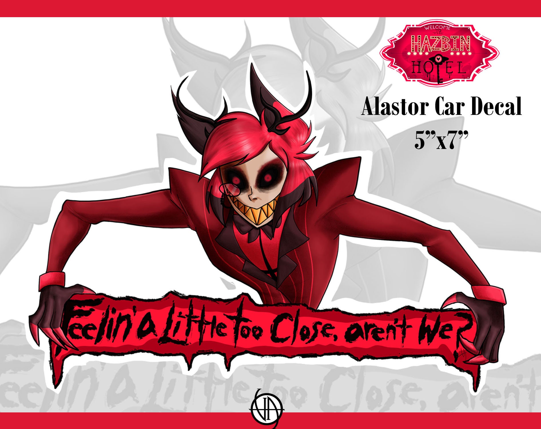 Hazbin Hotel Alastor Car Decal Sticker - Etsy UK