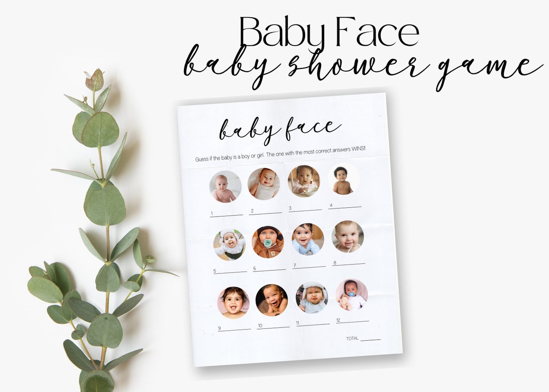 KLEO Baby Face Game, Baby Shower Game, Modern Minimalist Game ...