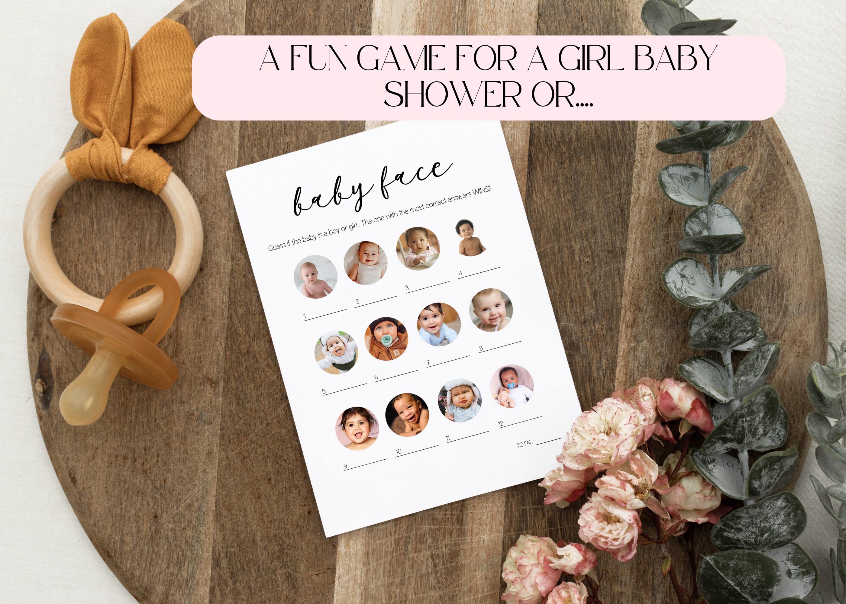 KLEO Baby Face Game Baby Shower Game Modern Minimalist Game - Etsy Canada
