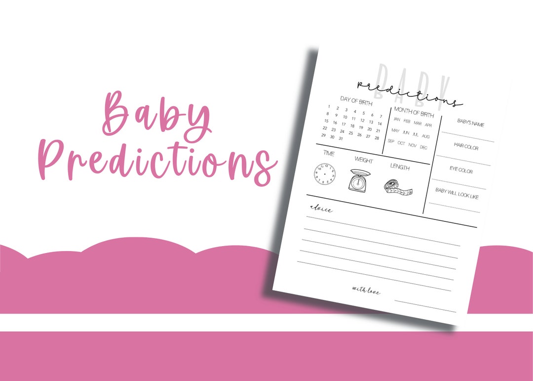 KLEO Baby Predictions, Baby Shower Game, Modern Minimalist, Printable ...