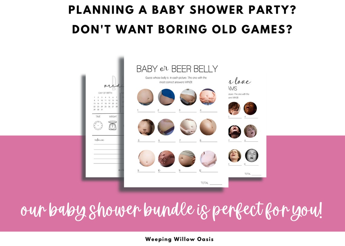 KLEO Baby Predictions, Baby Shower Game, Modern Minimalist, Printable ...