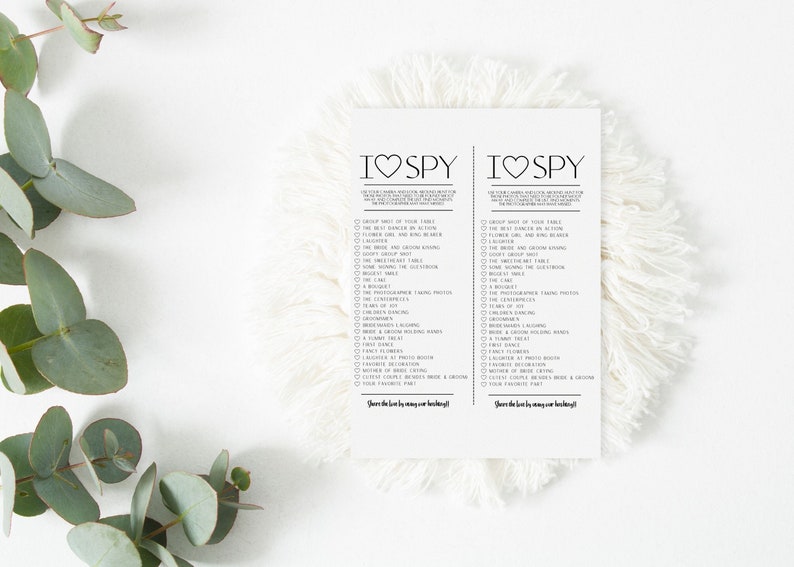 I Spy Printable | Wedding Activity | Digital Download | JPG, PDF, and ...