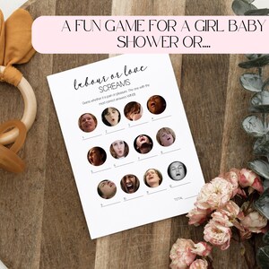 KLEO Love or Labor Screams, Baby Shower Game, Modern Minimalist ...