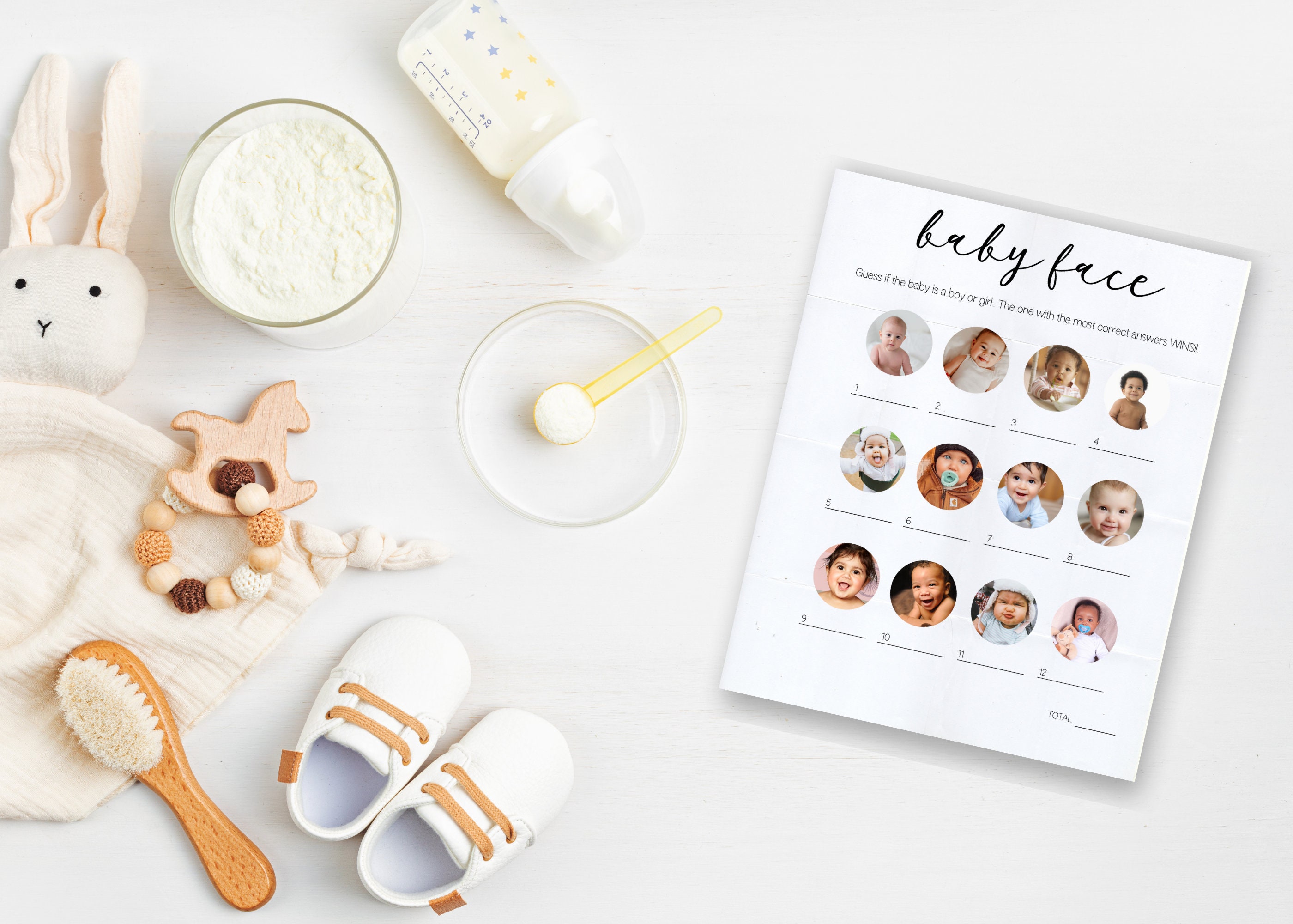 KLEO Baby Face Game Baby Shower Game Modern Minimalist Game - Etsy Canada