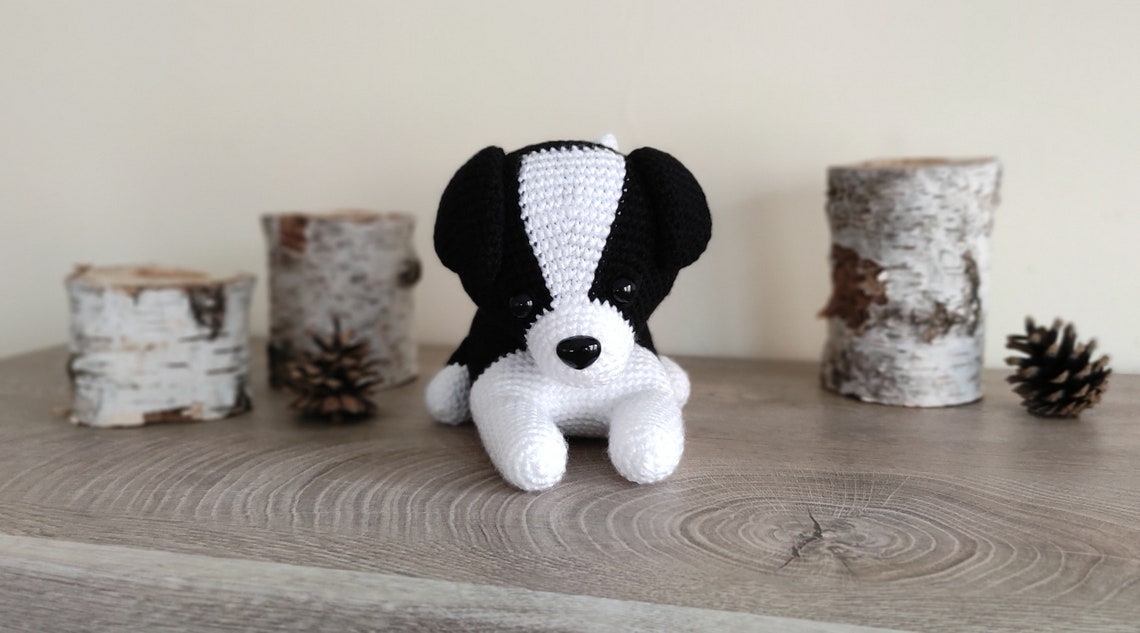 Reo the Border Collie dog Amigurumi Crochet PDF PATTERN | Etsy