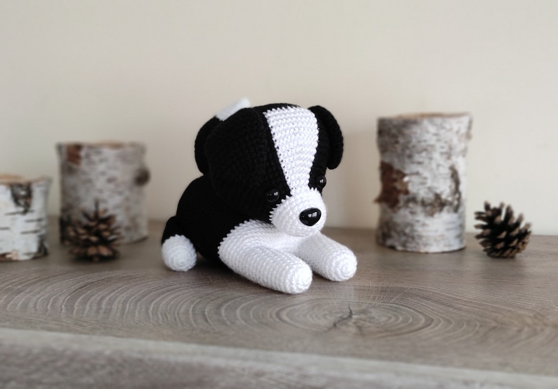 Reo the Border Collie dog Amigurumi Crochet PDF PATTERN | Etsy
