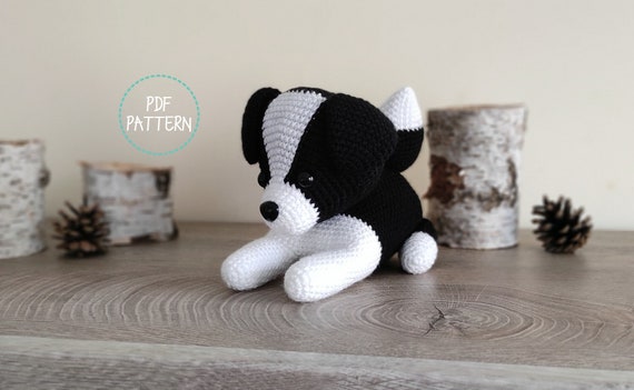 Reo the Border Collie dog Amigurumi Crochet PDF PATTERN | Etsy