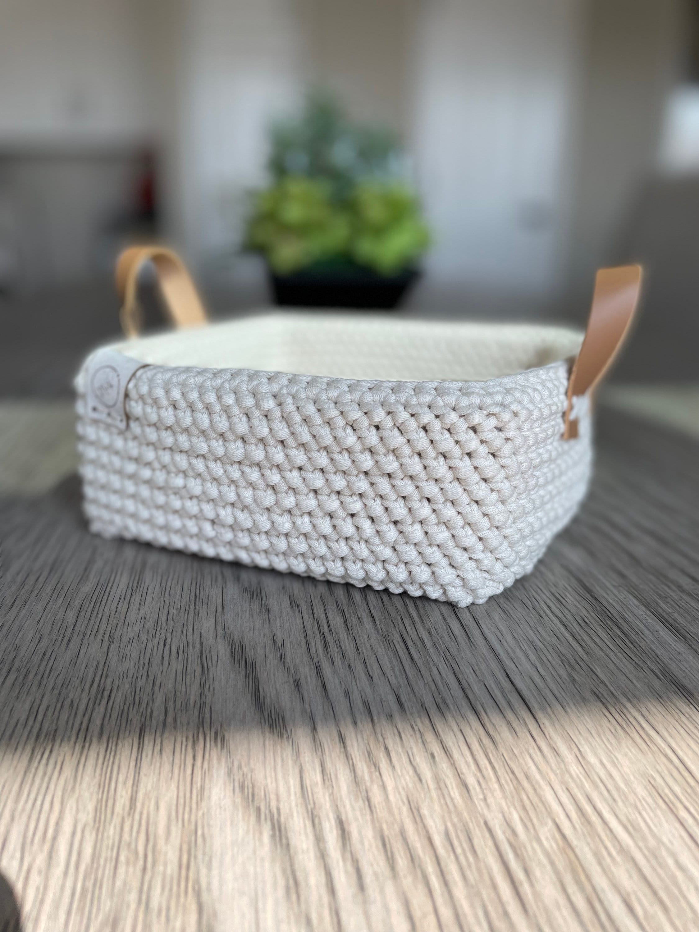 Crochet Square Basket, Home Decor, Organization, Home Accents, Storage ...