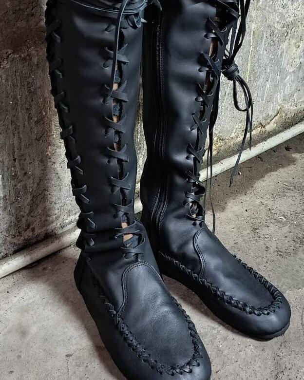 Boots Woman, Knee High Boots, Leather Boots Woman, Lace up Boots ...