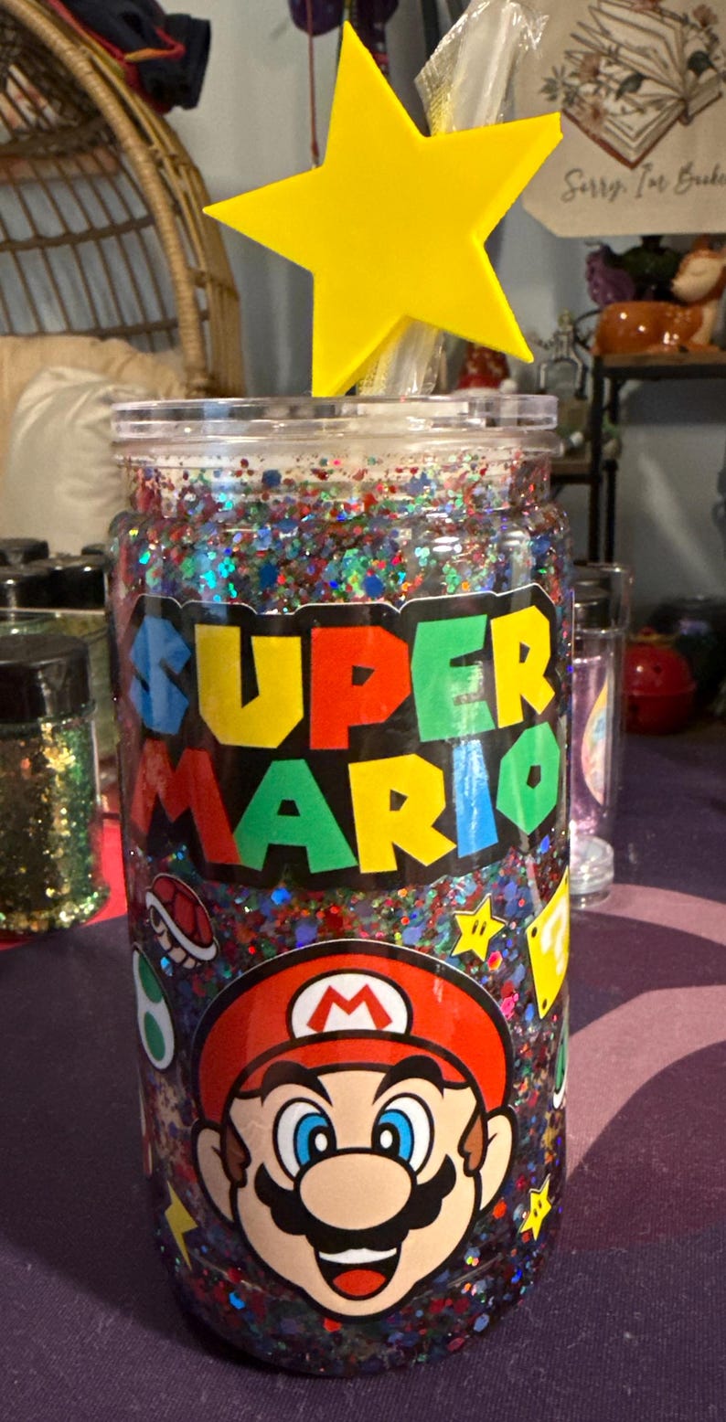 Super Mario Snow Globe Tumbler Cup - Etsy