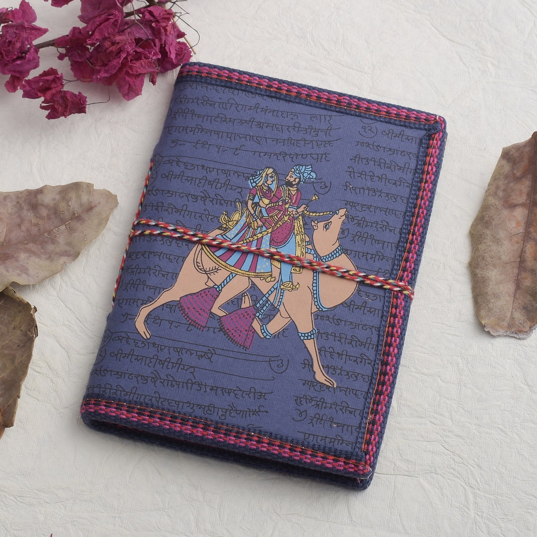 Printed Paper Cover Jute Border Journal Notebook Diary - Etsy