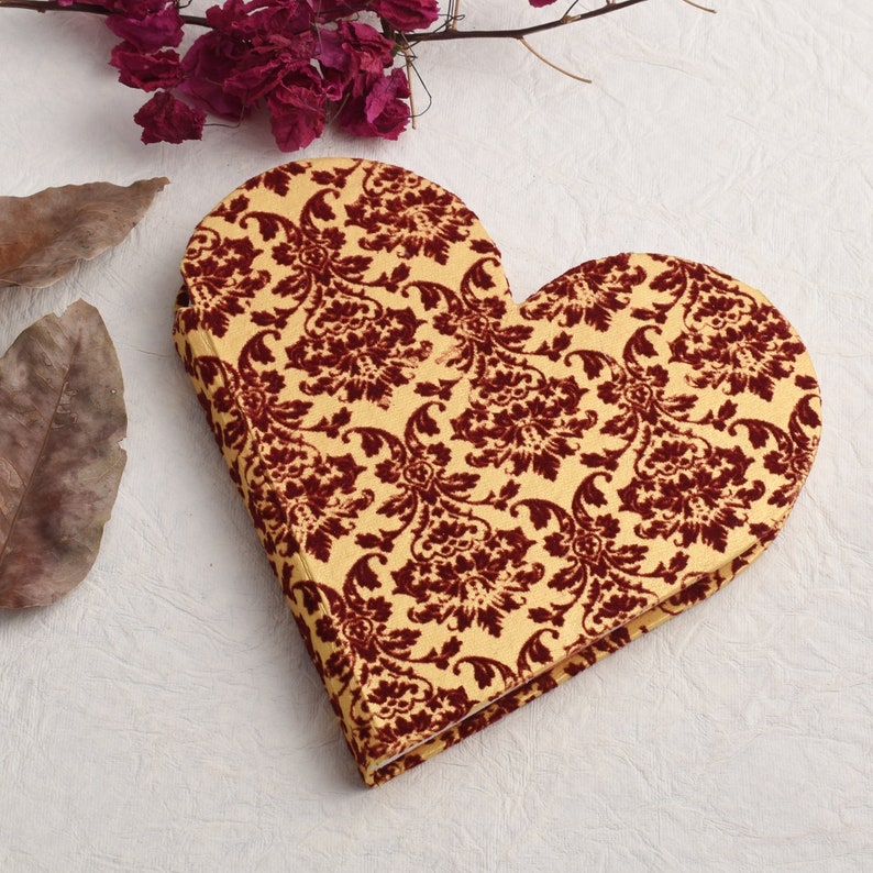 Heart Shape Diary, Velvet Cover Journal, Handmade Diary, Velvet Book of ...