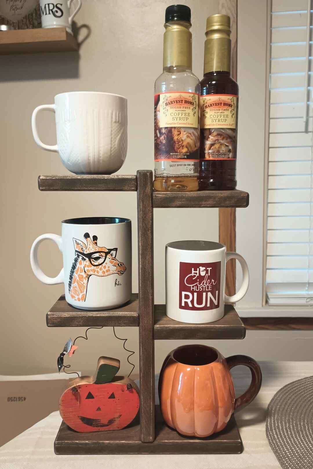 Wooden Mug Stand | Rustic Display Shelf | Tiered Cup Holder - Etsy