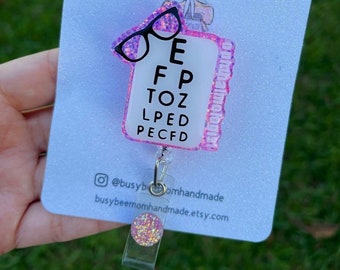 Eye Chart Interchangeable Retractable Badge Reel Ophthalmologist ...