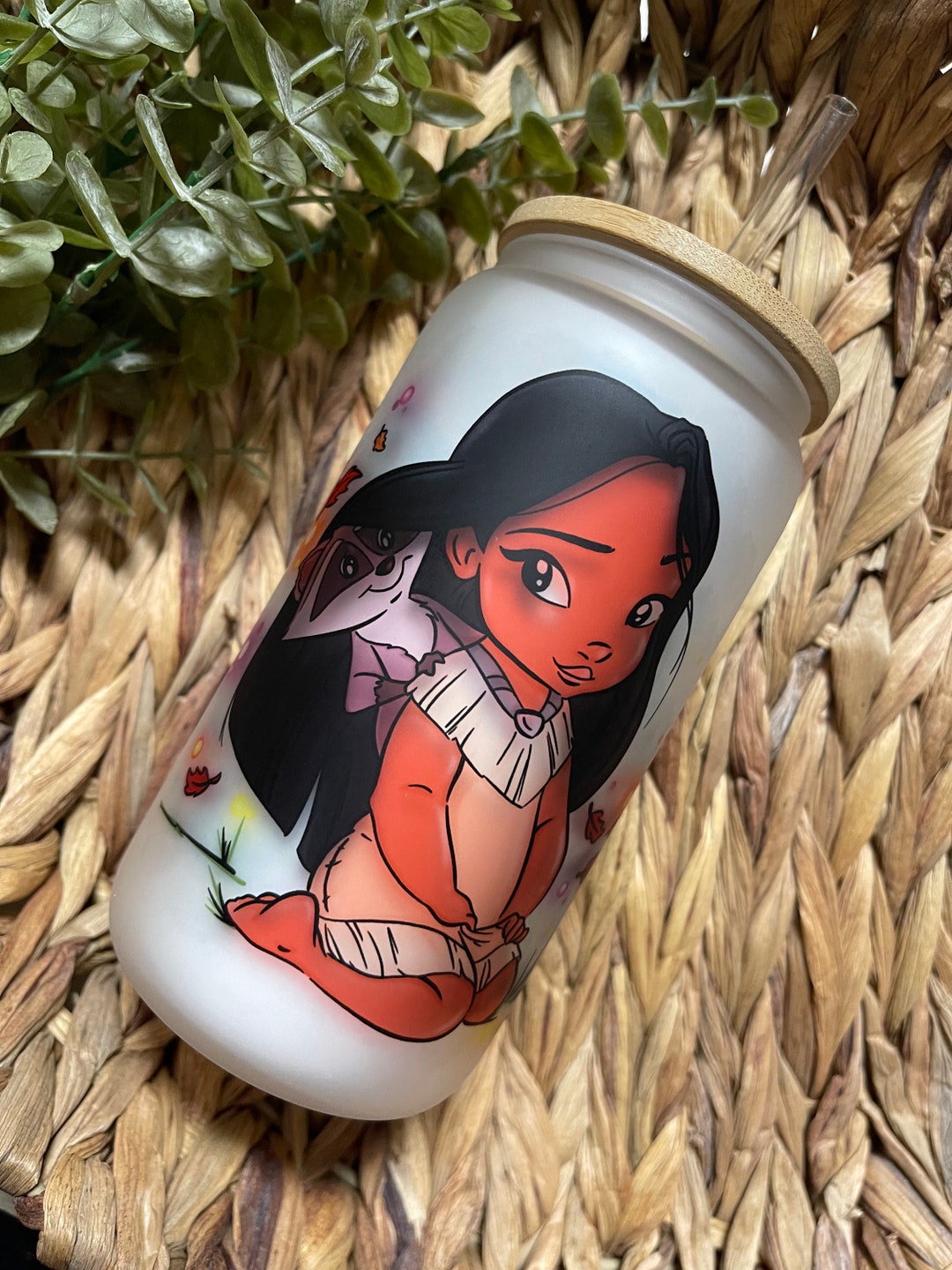 Pocahontas Glass Can, Custom Glass Can - Etsy