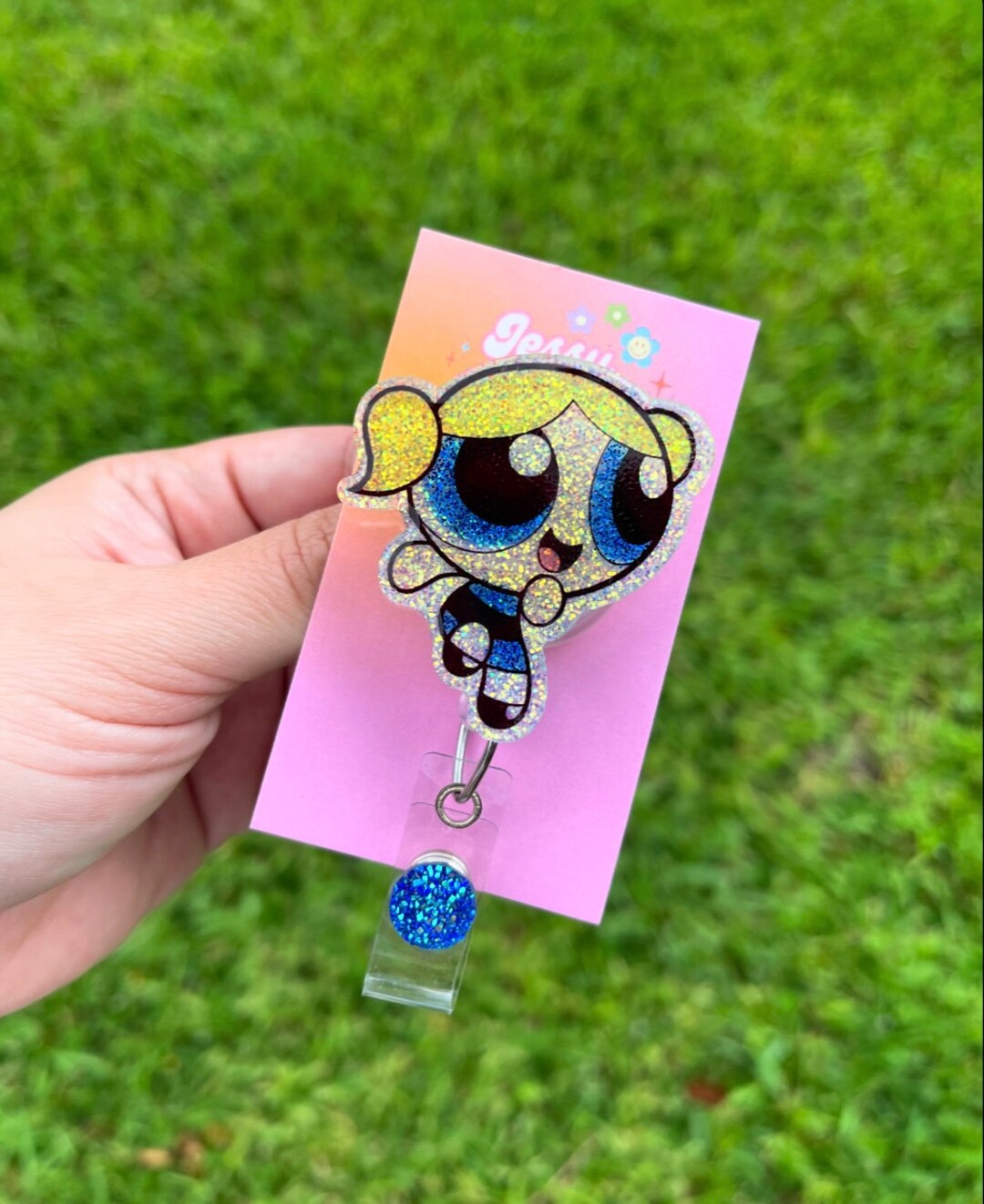 Bubbles Badge Reel, Powerpuff, Superhero, Custom Badge - Etsy