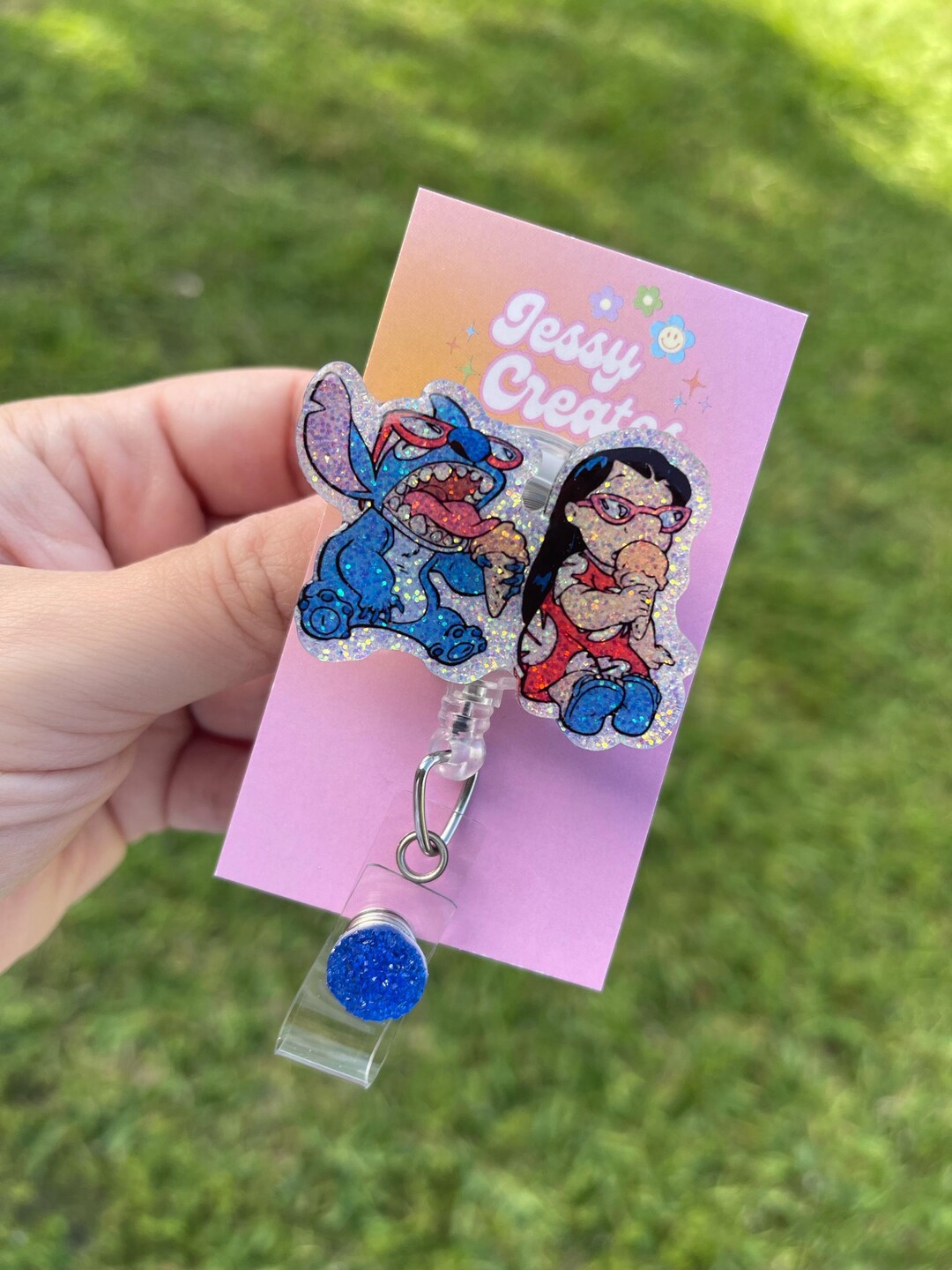 Stitch Badge Reel, Lilo, Ice Cream Badge - Etsy