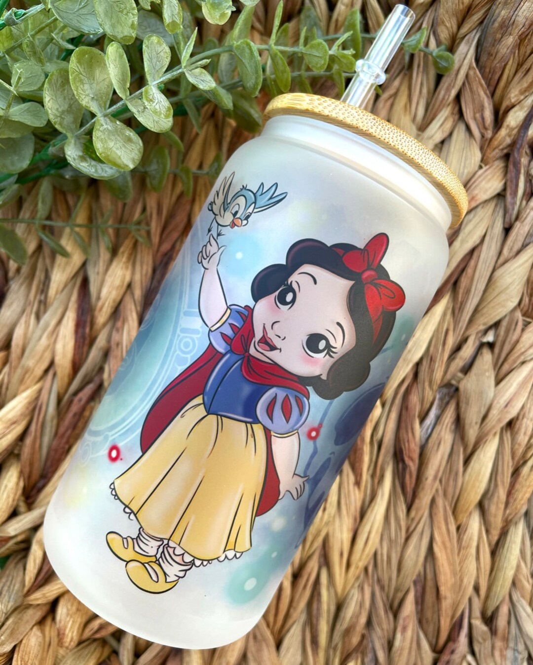 Snow White Glass Can, Libbey, Custom Glass Can - Etsy