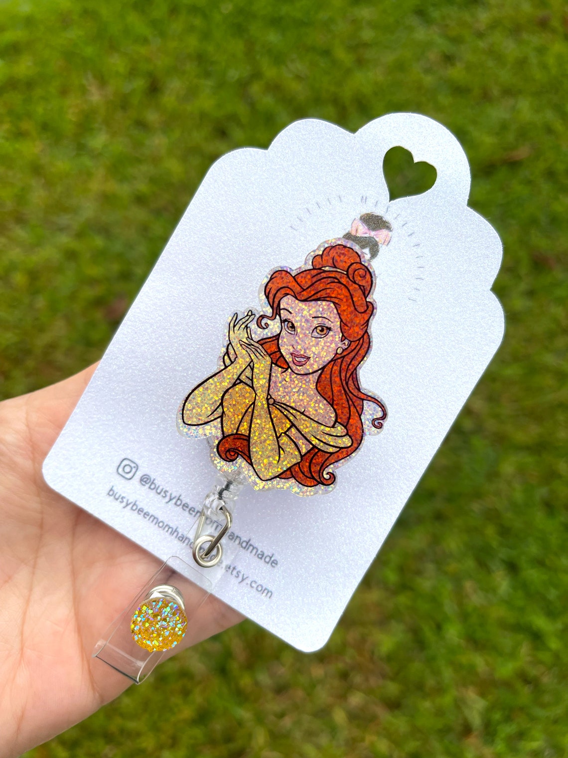 Princess Belle Badge Reel Princess Badge Reel Badge Holder - Etsy