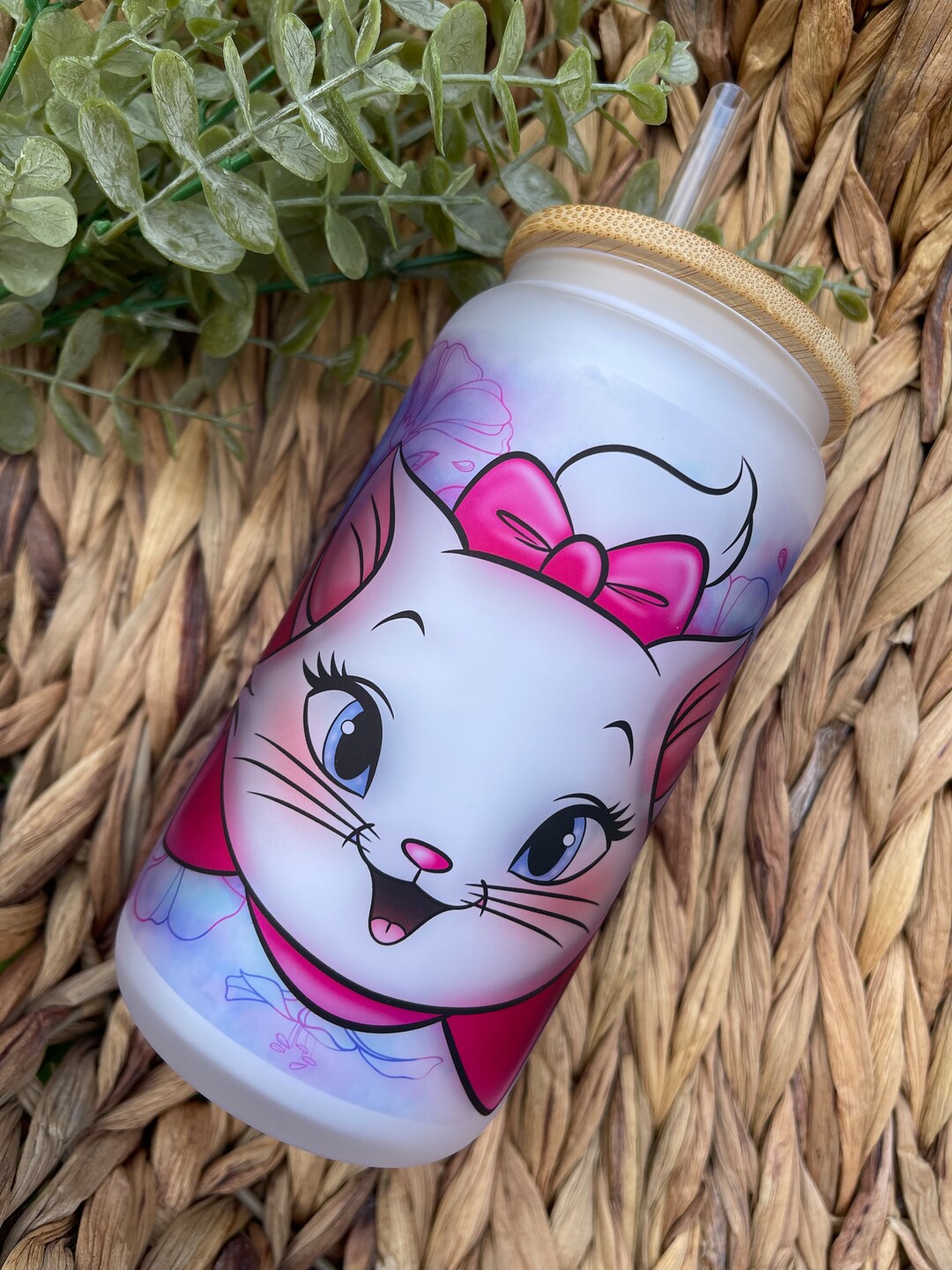 Marie Glass Can, Cat Glass Can, Custom Glass Can - Etsy