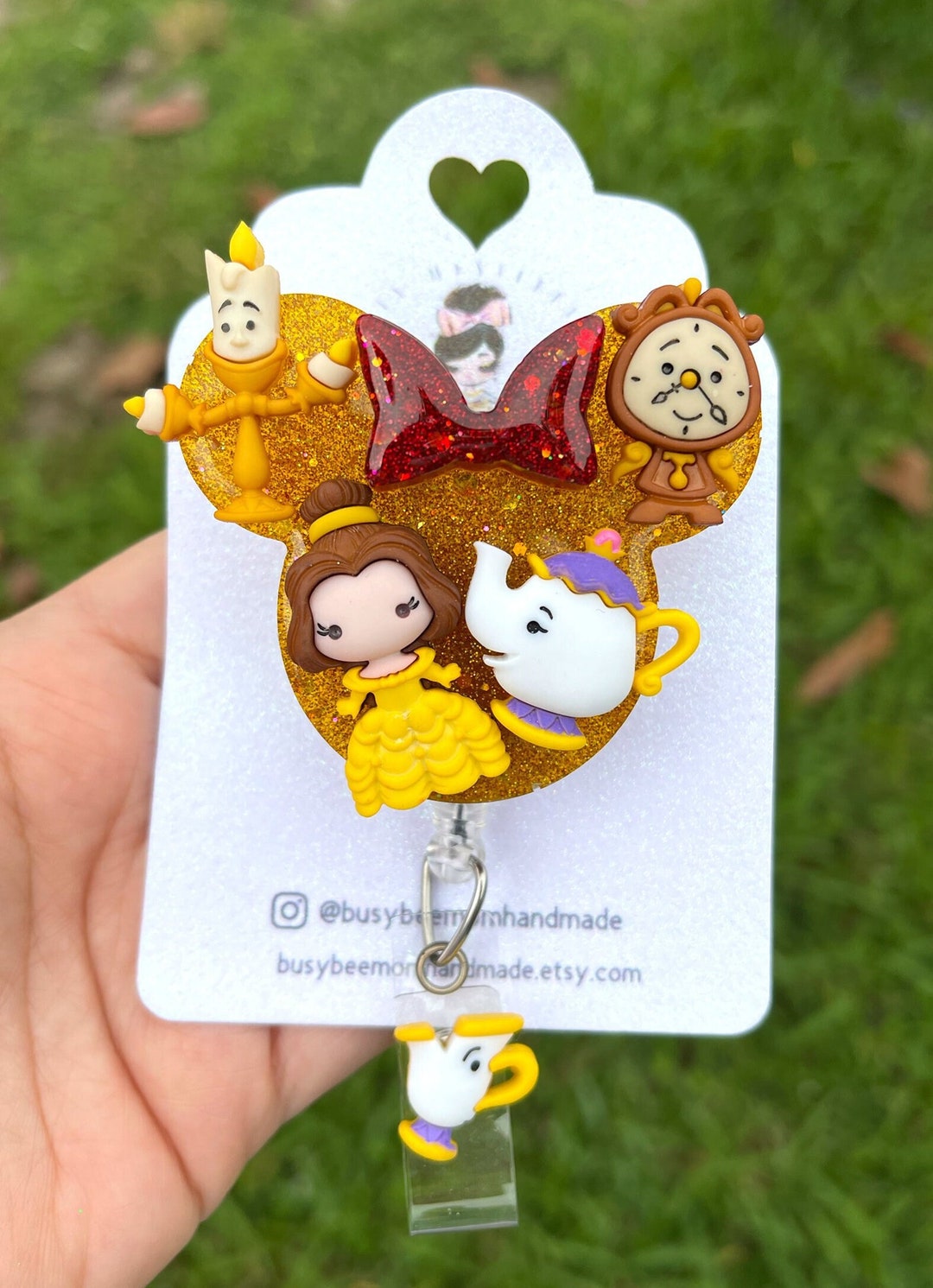Princess Belle Badge Reel, Princess Badge Holder, Beauty and the Beast ...