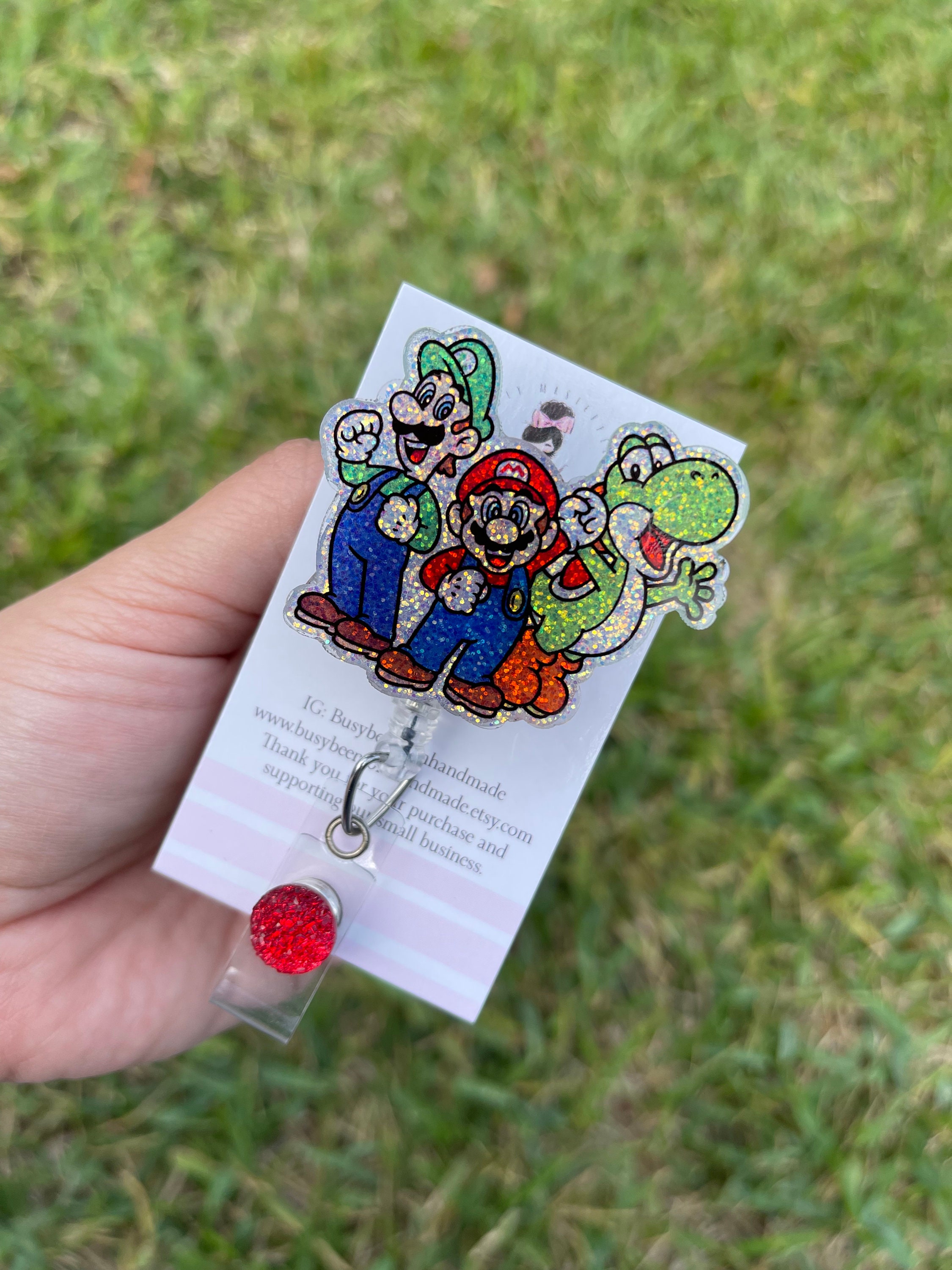Super Mario Badge Reel Mario Bros Badge Reel Custom Badge - Etsy