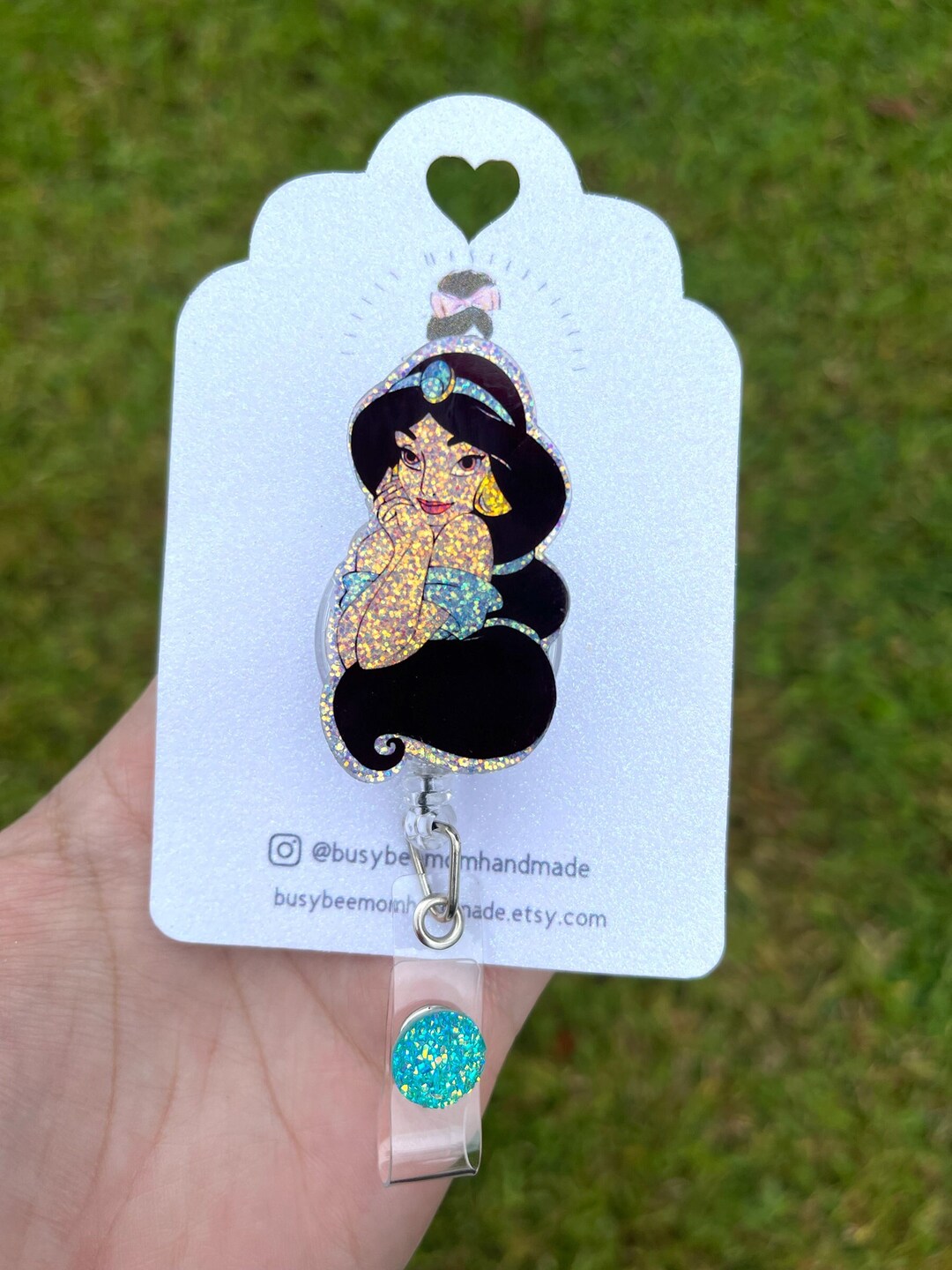 Princess Jasmine Badge Reel, Badge Holder, Princess Badge Holder - Etsy