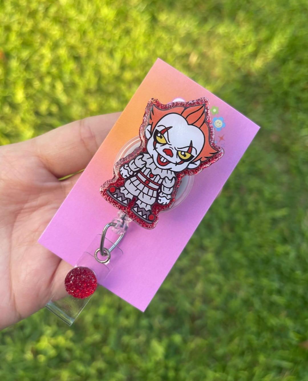 Pennywise Badge Reel, Clown Badge Reel, Halloween Badge Reel, Spooky ...