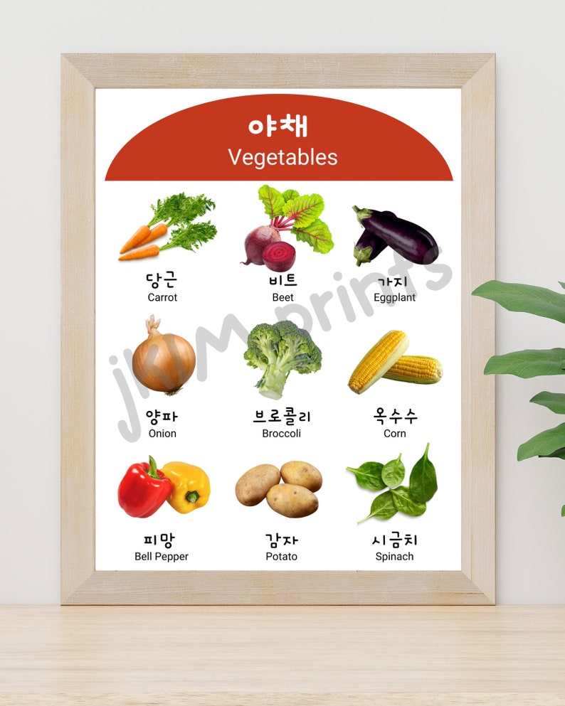 3 Files Real Vegetables Korean Poster, Real Vegetables Hangul Poster ...