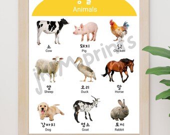 3 Files Real Fruits Korean Poster, Real Fruits Hangul Poster, Korean ...