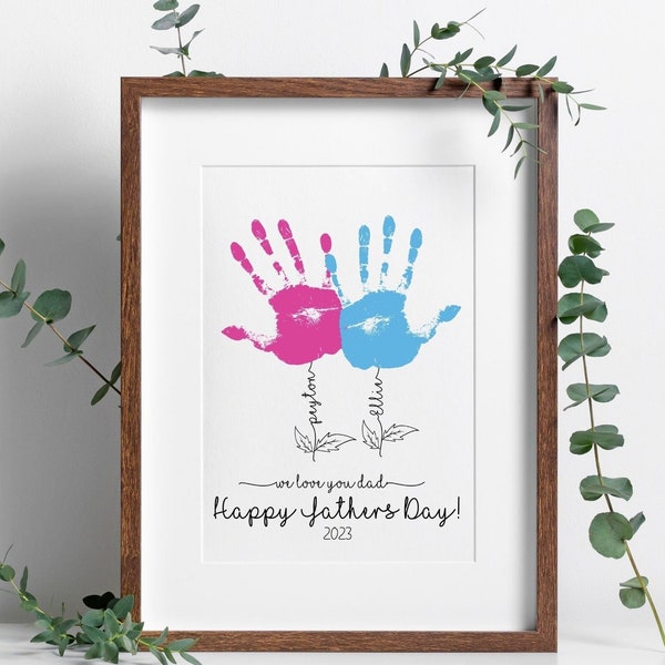 Fathers Day Handprint Card - Etsy