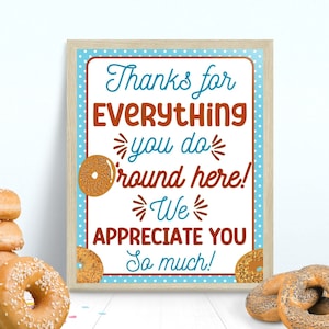 Bagel Sign, Bagel Appreciation Sign Printable, Bagel Teacher ...