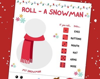 Roll a Snowman Dice Game, Printable Christmas Game, Holiday Classroom ...